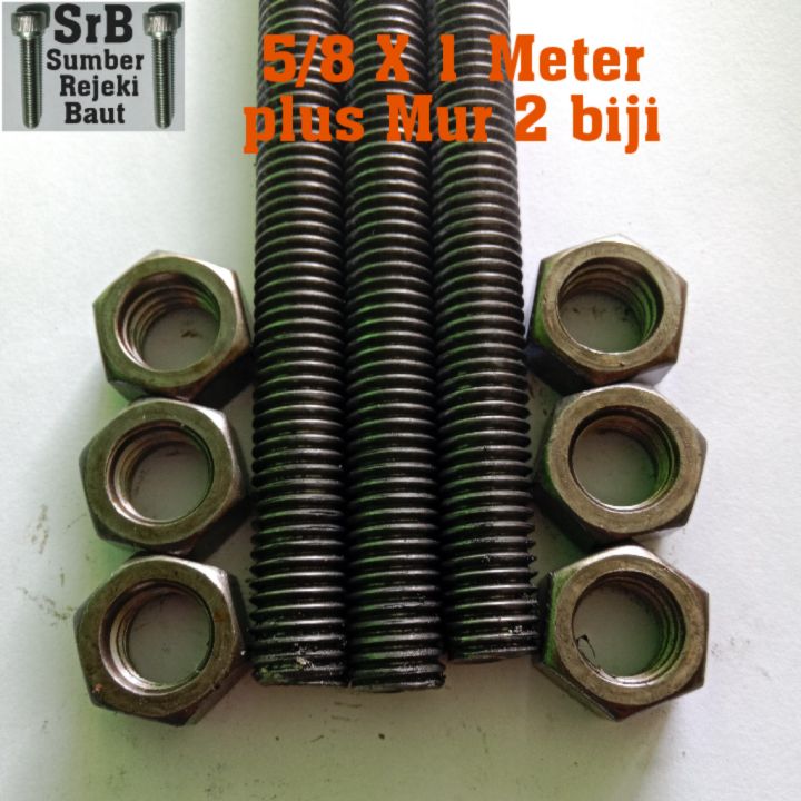 As Drat M16 Panjang 1 Meter( Drat Kasar) Baut Long Full Drat | Lazada ...