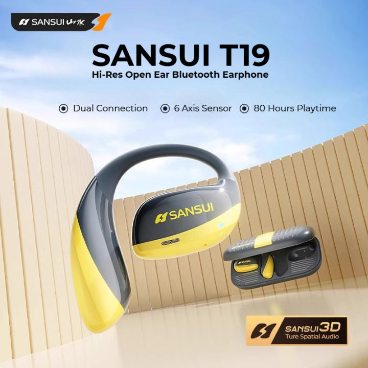 山水/SANSUI T19 Open Style Earphone 6 Axis SensorDual Connection Bluetooth V5.4 80H Playtime ...