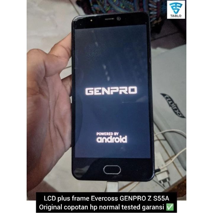 LCD plus frame Evercoss GENPRO Z S55A hitam original copotan hp normal ...