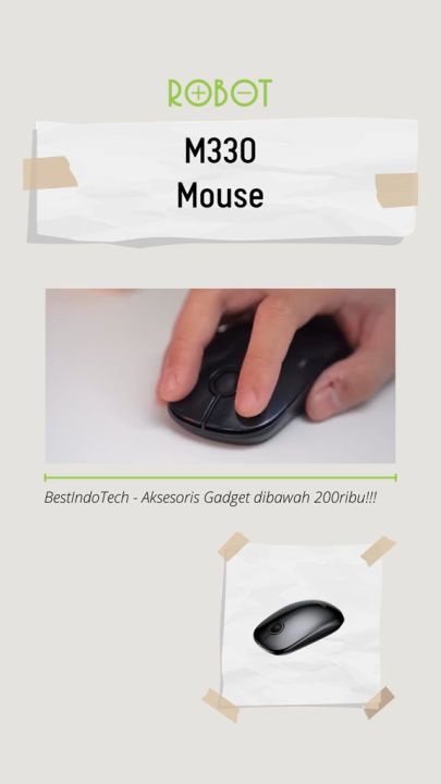 Mouse Wireless ROBOT M330 2.4GHz Silent Optical 1600DPI dengan Receiver ...