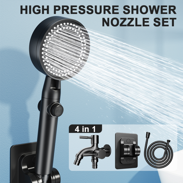 4 in 1 Shower Head Set shower with faucet 5-speed Pressurized Bathroom ...