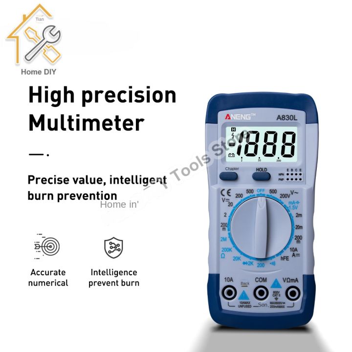 A830L LCD Digital Multimeter AC DC Voltage Diode Freguency Multitester ...