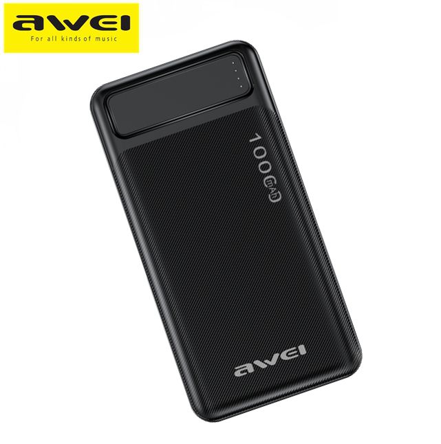 Awei P6K 10000mAh Dual Input Dual Output Fast Charging with Cable Power ...
