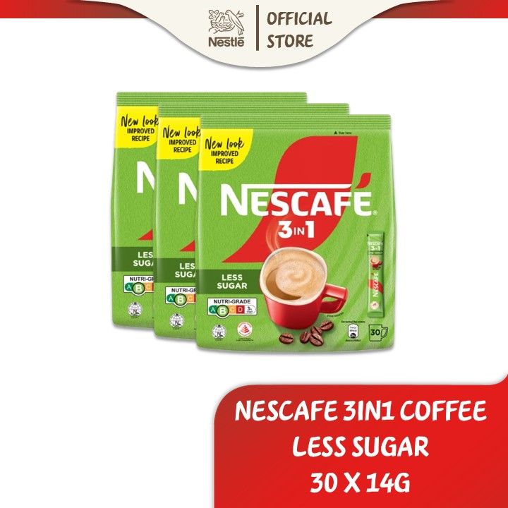 [Bundle of 3] NESCAFE Less Sugar 3in1 Coffee (30 x 14g) | Lazada Singapore