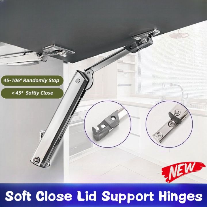 Adjustable Soft Close Lid Support Hinges Heavy Duty Hydraulic Cabinet ...