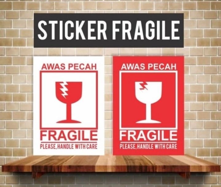 sticker fragile 4x6 isi 100 | Lazada Indonesia