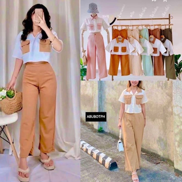 ELLIE TERNO Bangkok Pocket Top and Pants Terno | Lazada PH