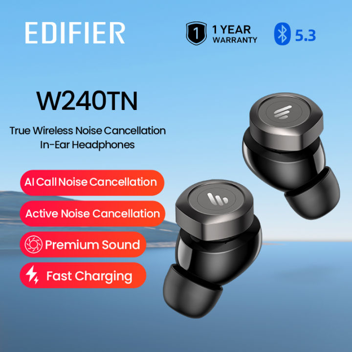 EDIFIER W240TN หูฟังบลูทูธ หูฟังไร้สาย พร้อมเคสชาร์จ ตัดเสียงรบกวน ...
