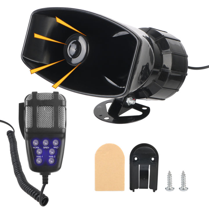 Multi-tone & Claxon Horn Car Horn 12V 100W 120DB Loud Police Siren Air ...
