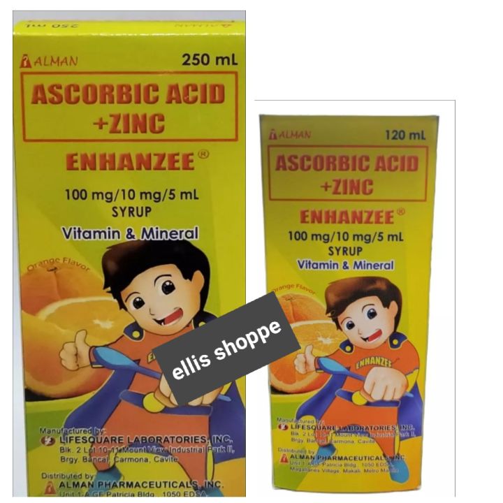 ENHANZEE Ascorbic Acid + Zinc 100mg/10mg/5ml Vitamin & Mineral Syrup 1 ...