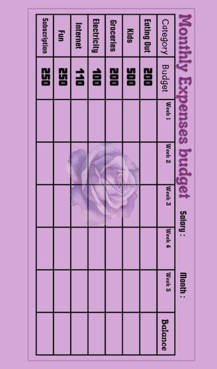 Monthly Budget Card | Lazada