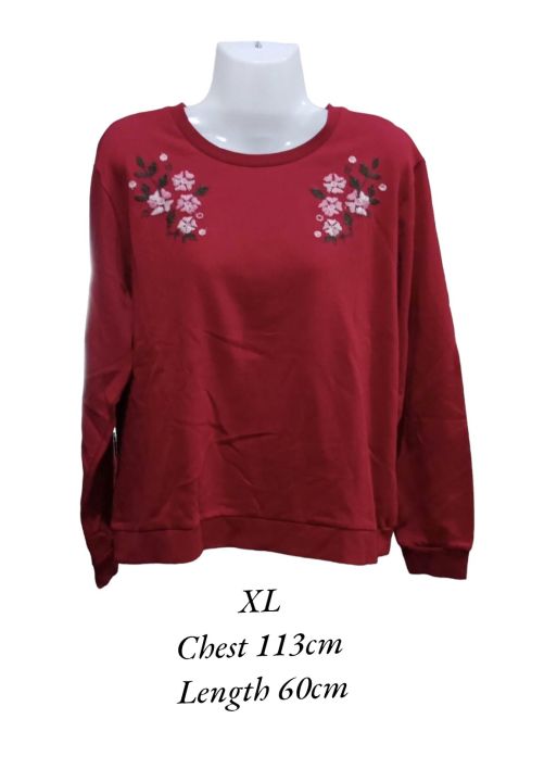 Garage PADINI ladies Red floral sweater | Lazada