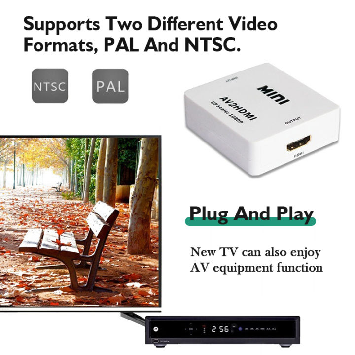 RCA AV TO HDMI HDMI TO AV 1080P AV2HDMI Mini Converter For TV PS3 PS4 ...