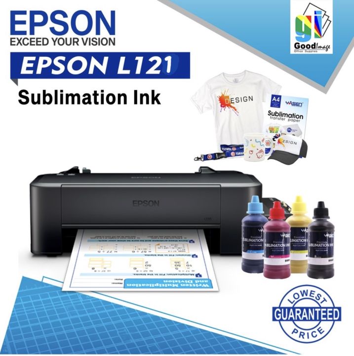 EPSON L121 PRINTER WITH YASEN SUBLIMATION INK 100ML 4 COLORS SINGLE FUNCTION | Lazada PH