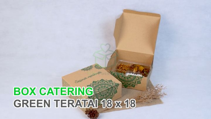 [25 PCS] Dus Nasi 18X18 Kraft Bahan 310 GSM Motif Teratai Kotak Nasi ...