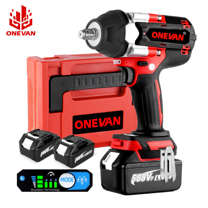 ONEVAN 1800N.M 1/2" Brushless Impact Wrench，For Trucks Electric Impact ...