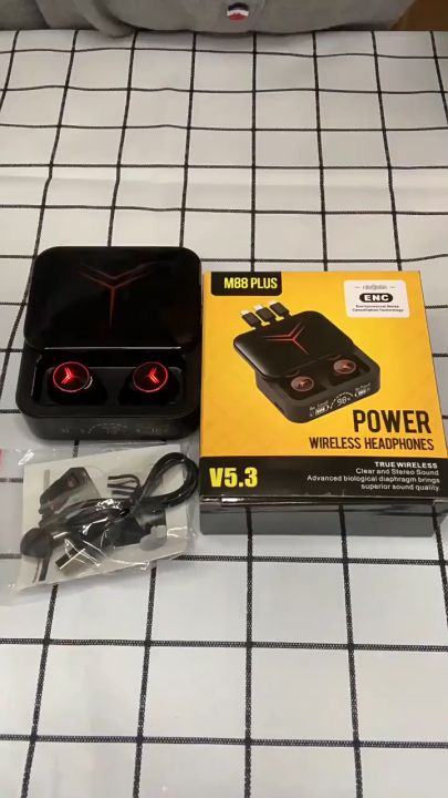 TWS The new M88plus wireless Bluetooth earphoneV5.3 comes with remote stereo music headphones ...
