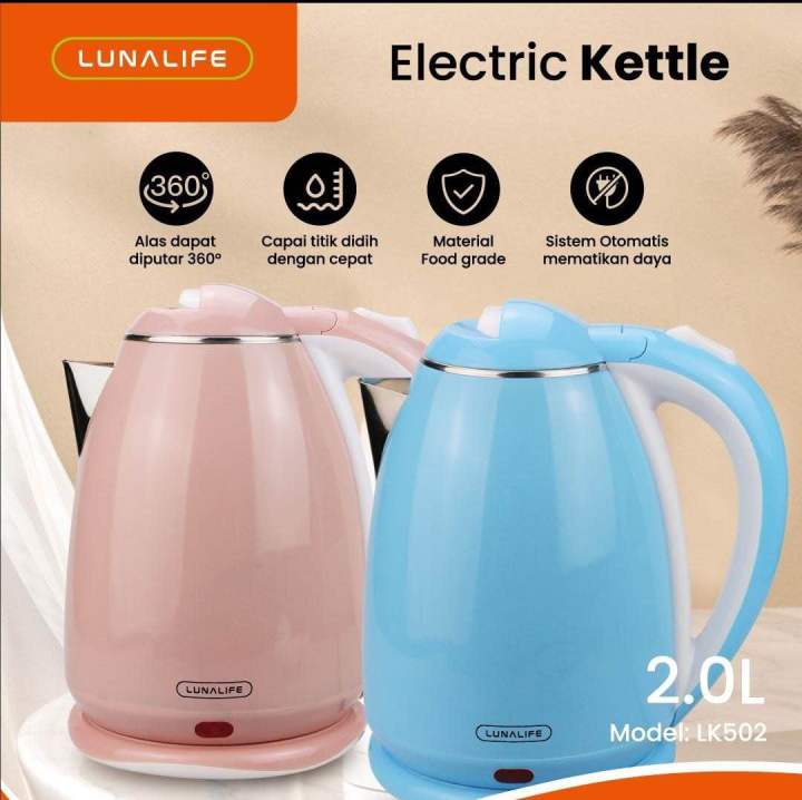 LUNA LIFE LK-502WARNA KETTLE LISTRIK WARNA KAPASITAS 2 LITER SNI DAN ...