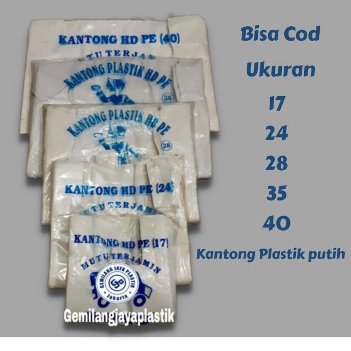 Kantong Plastik Kresek Tebal Putih Ukuran 17 24 28 35 40 Putih | Lazada ...