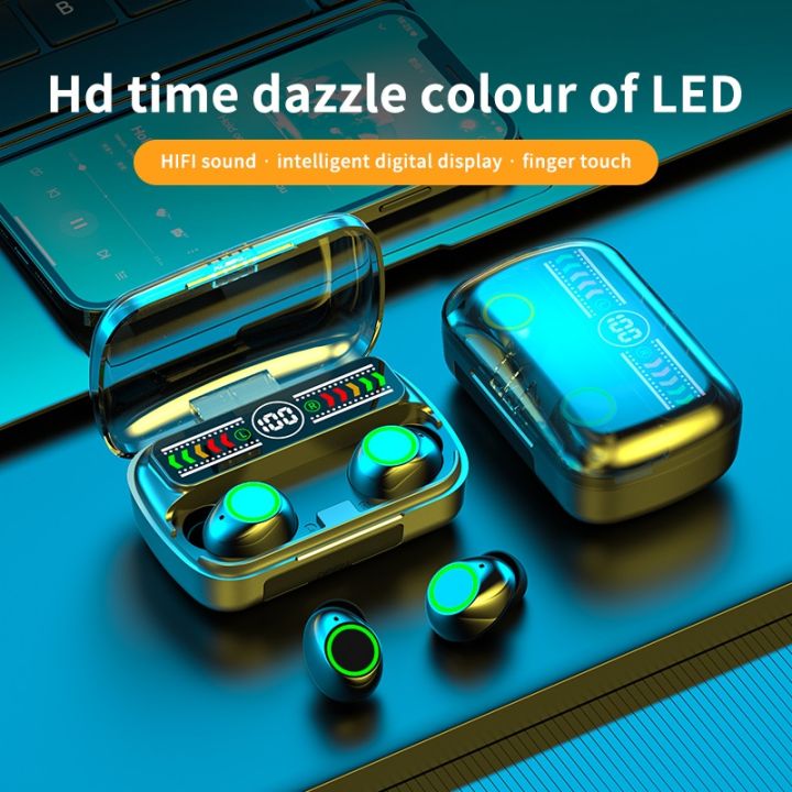 M100 Tws Bluetooth Earphone Handfree LED Dispay Headphones Blutooth ...