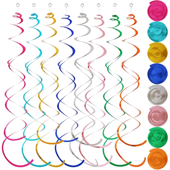 6pcs/set Hanging Swirl Decorations Colorful Household DIY Party ...