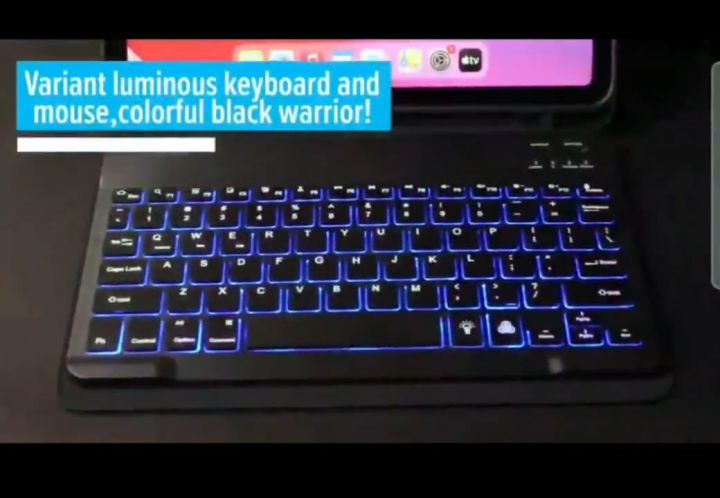 Portable Mini 10 Inch Wireless Bluetooth RGB Keyboard and Mouse Support ...