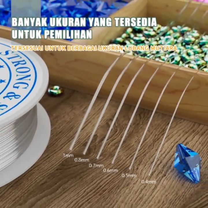 Bingolife Tali Kalung Transparan Bening Gelang 0.4mm Benang Buatan ...