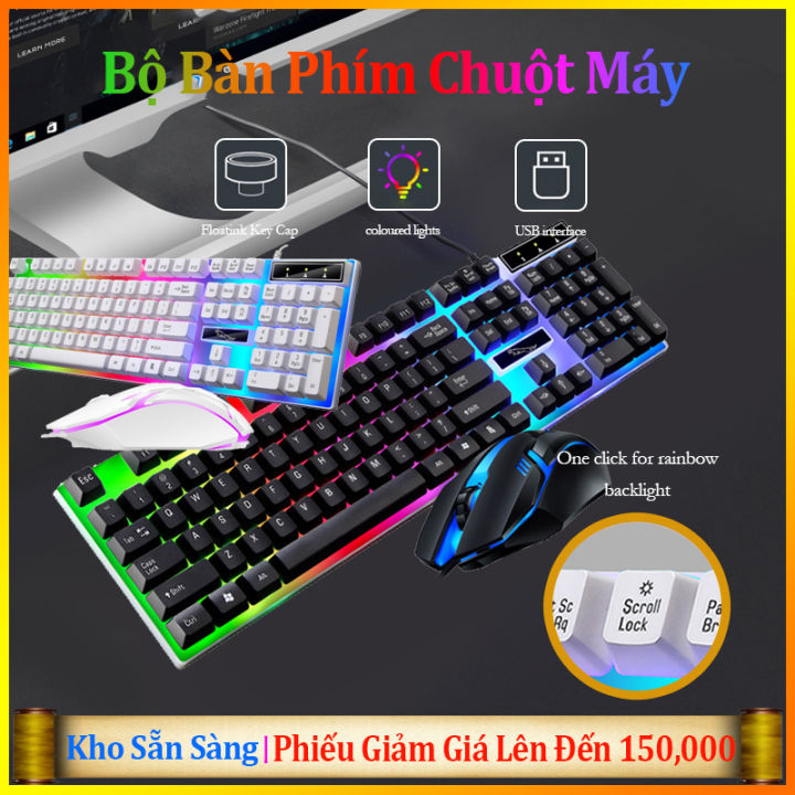 [MỚI] Bộ Bàn Phím Chuột Máy Tính Có Dây Giả Cơ G21B Chuột Gaming RGB ...