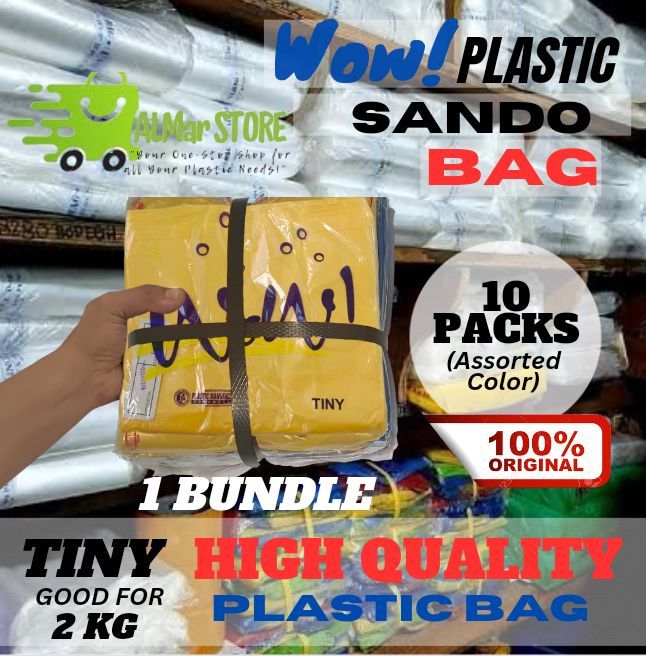 ALMar 1 Bundle (10 Packs) Tiny Size Wow Sando Plastic Bag With Handle ...