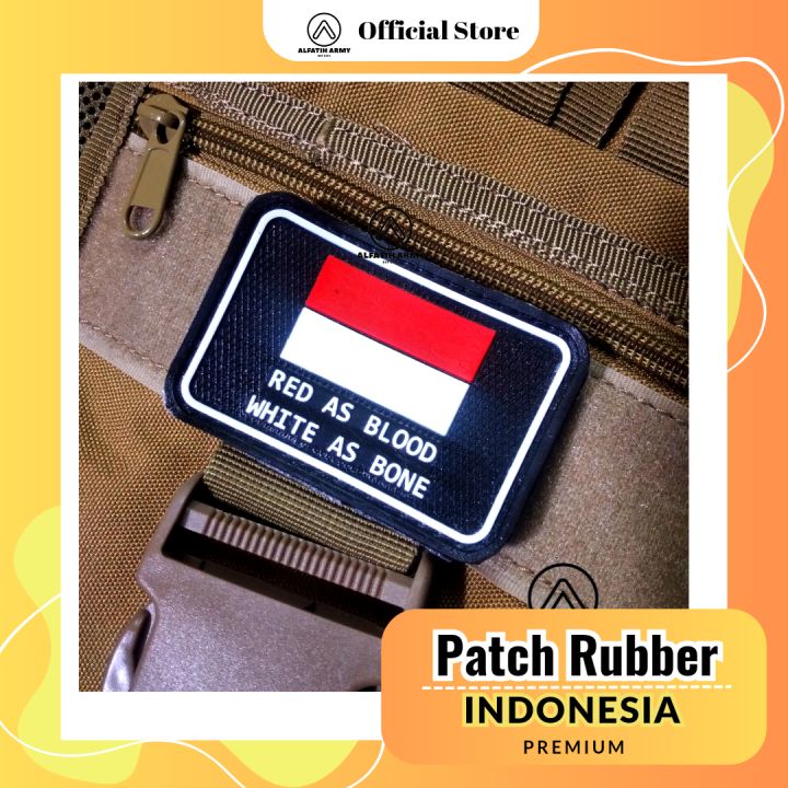 ALFATIH ARMY Patch Rubber Bendera Merah Putih Velcro Langsung Tempel ...