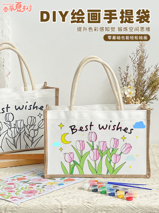 Túi Vải Canvas DIY Tranh Dán Tay Quà Tặng Năm Mới Túi Vải Canvas Túi ...