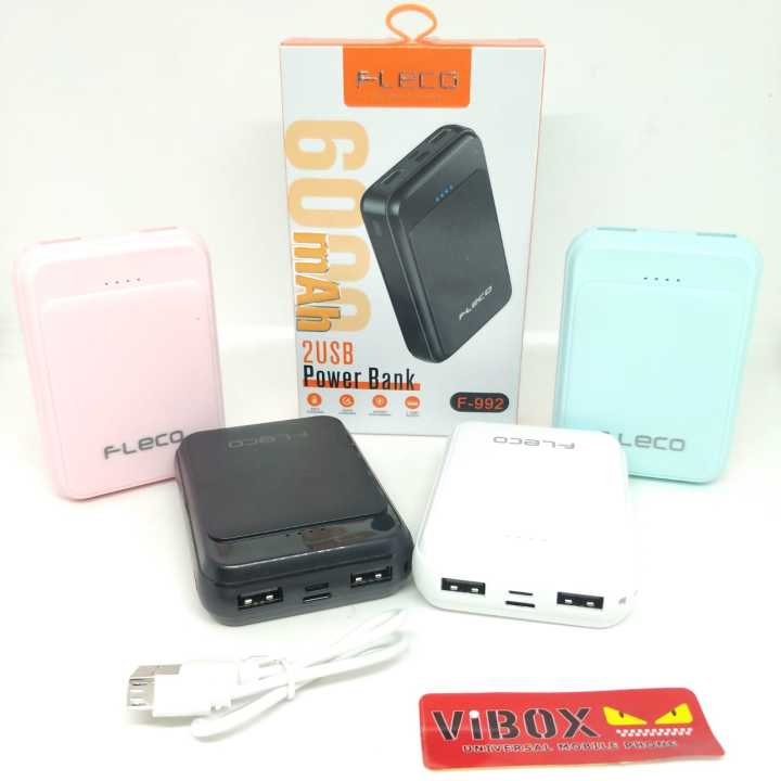 Powerbank Fleco F992 6.000mAh PD 30w Fast Charging Power Bank Led ...