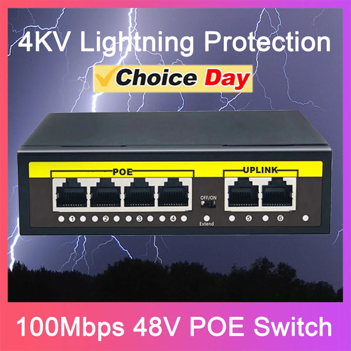 Kuwfi สวิตช์ POE 48V 100Mbps WIFI สมาร์ท IP SWITCH 4/8พอร์ต POE หัวฉีด ...