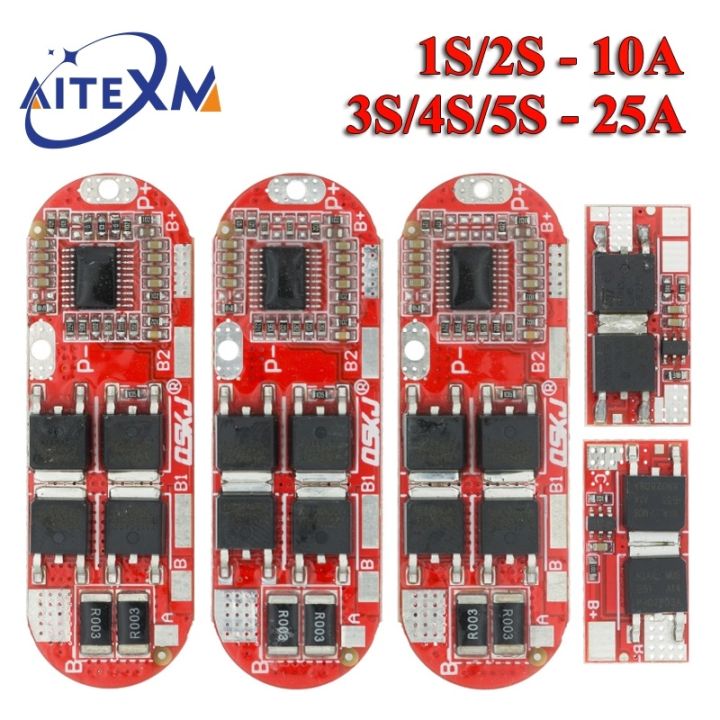 BMS 1S 2S 10A 3S 4S 5S 25A Bms 18650 Li-ion Lipo Lithium Battery Protection Circuit Board Module ...