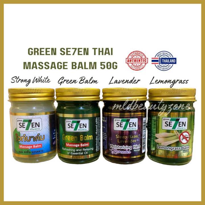Original GREEN SE7EN Thai Massage Balms 50g. x1 Available in 3 Variants ...
