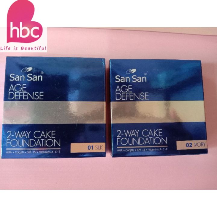 Hbc SanSan Cosmetics 2way cake foundation w/Age Defense #Silk | Lazada PH