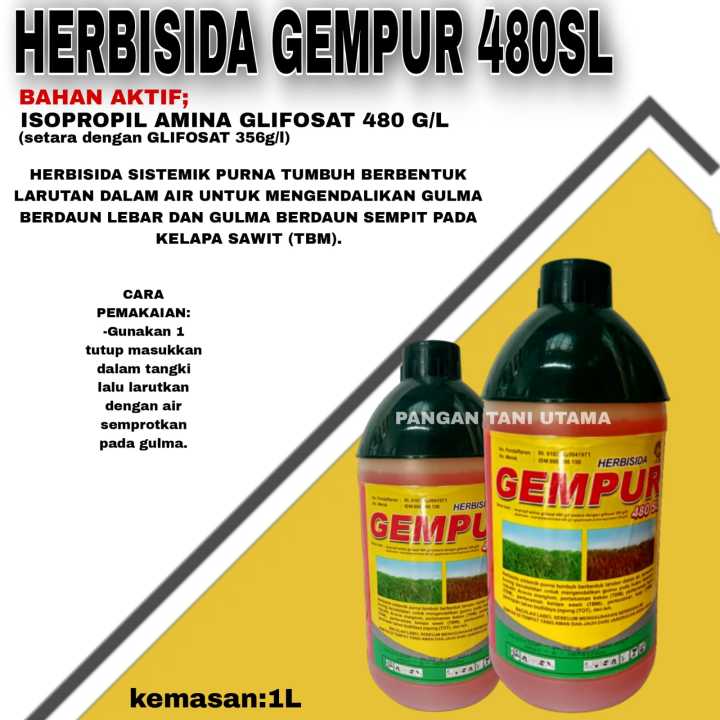 HERBISIDA GLIFOSAT GEMPUR 1L | Lazada Indonesia