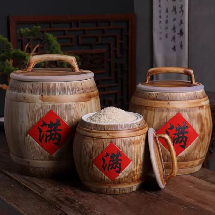 rice storage container 50 jin ceramic jar with cover rice dispenser 5 ...