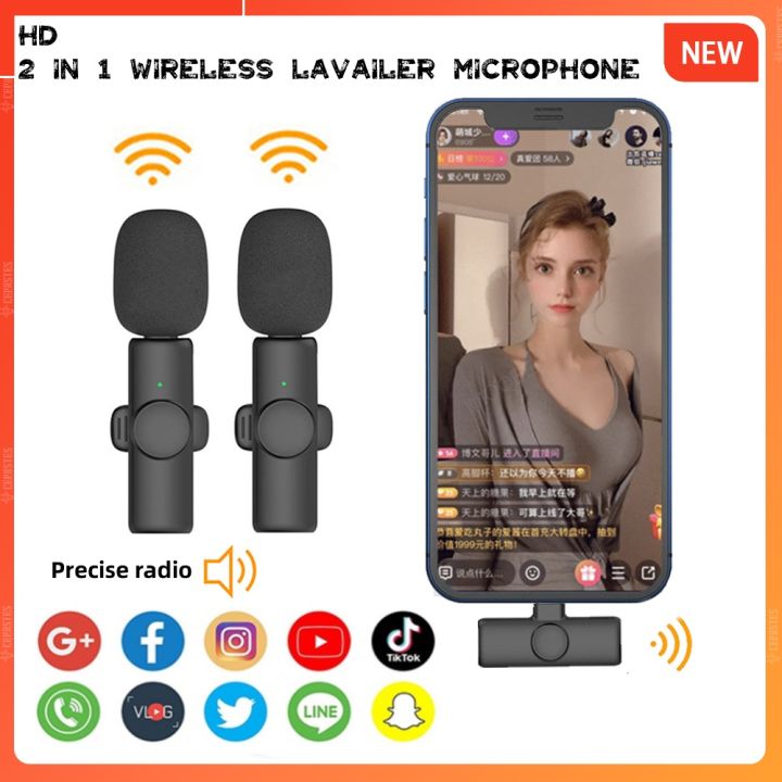 [100K+ Sold , 24H Ship Out ] 2in1 Wireless Microphone Recording ...
