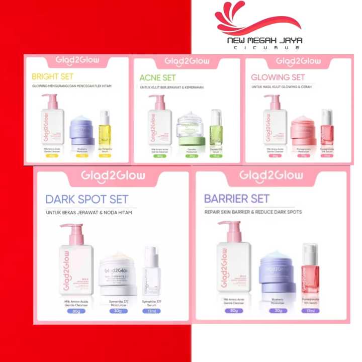 Glad2glow G2G Set 3 in 1 - Glowing | Barrier | Bright | Acne | Dark ...