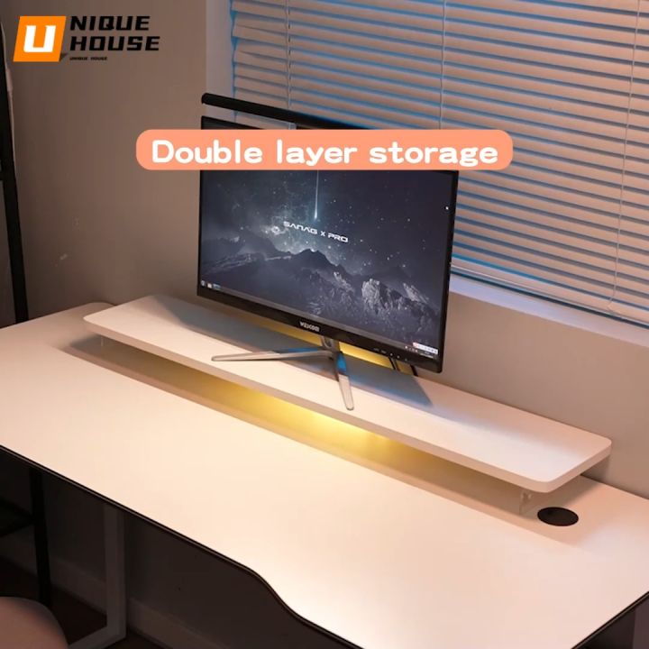 Monitor Stand Table Rack Double Layers Computer Stand Acrylic Rack Desk ...