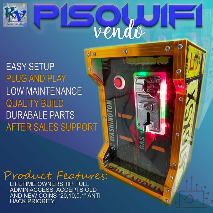 PisoWifi Vendo Machine Set Easy Setup Durable Anti Hack Priority Plug ...