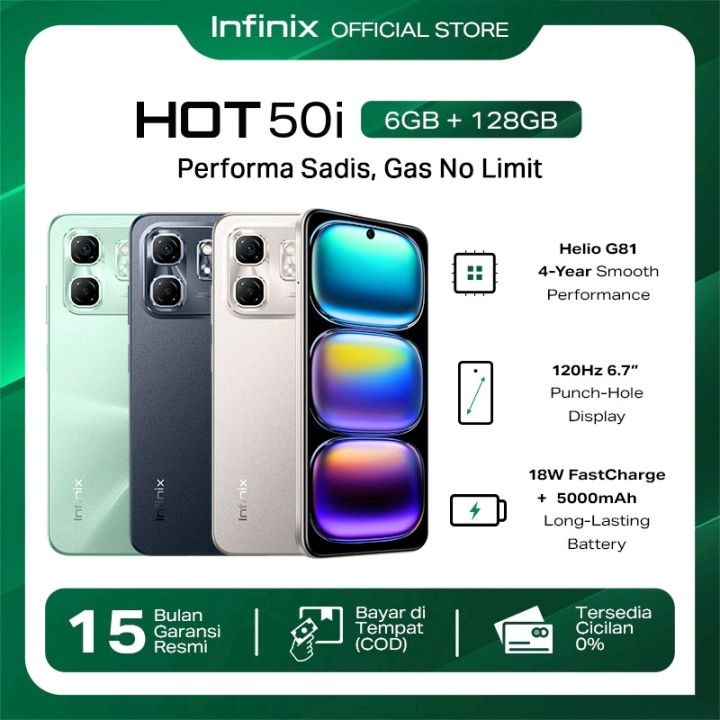 INFINIX HOT 50i RAM 6GB / 128GB NEW GARANSI RESMI ORIGINAL INFINIX | Lazada Indonesia