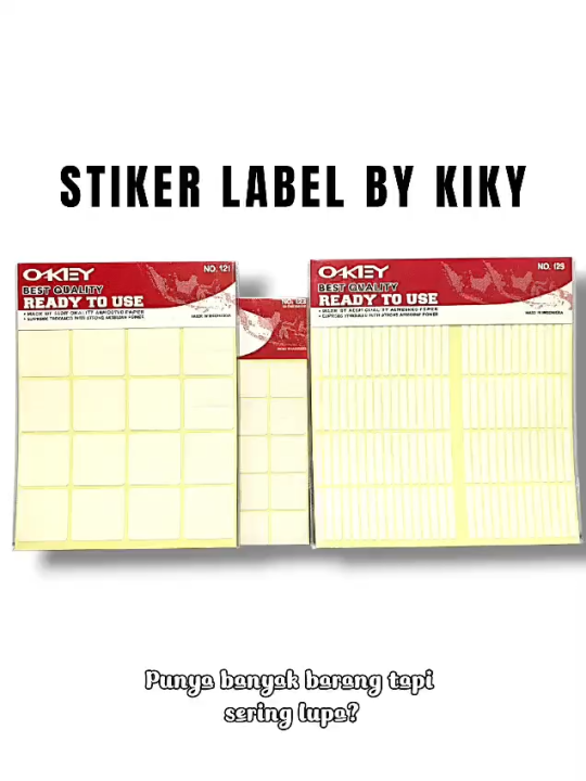 Stiker Label Putih Polos Okey By Kiky 1Pack Isi 7 Lembar No. 99, 103 ...