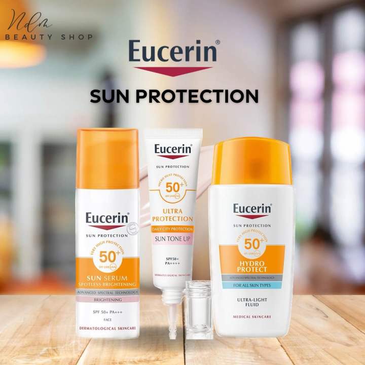 Eucerin Sun Serum SPF50+ PA+++ 50ml / Sun Tone Up 30ml / Sun Hydro Protect 50ml | Lazada