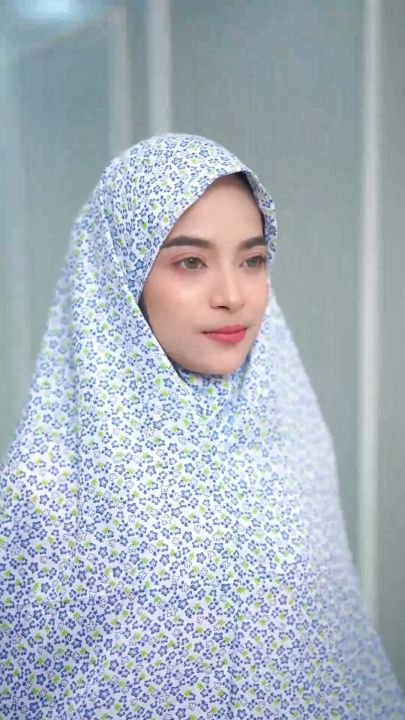 ชุดละหมาดสวยๆผู้หญิงพิมพ์ลายดอกโทนน่ารักตะละกงผู้ใหญ่อิสลามทันสมัย คละสีดอกไม้ TB18 รุสมีนี ...