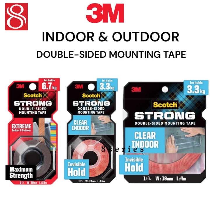 3M scotch indoor outdoor double sided mounting tape , Extreme maximum strength double sided tap ...
