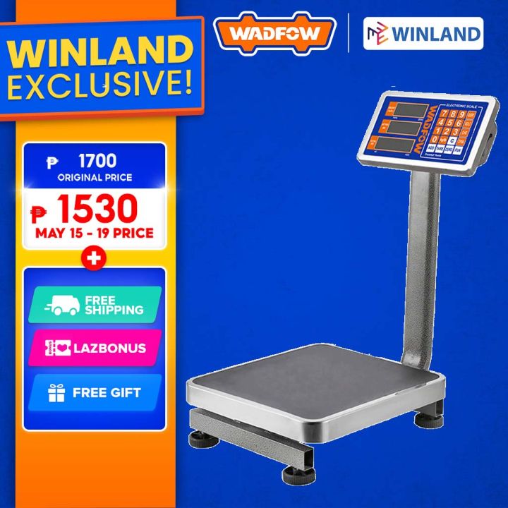 Wadfow by Winland 60kg Rechargeable Electronic Weighing Scale Platform ...