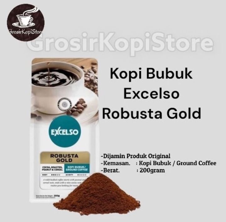 Kopi Bubuk Excelso Robusta Gold 200g | Lazada Indonesia