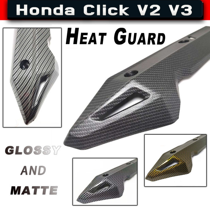 COD Honda Click V2 V3 Heat Guard / Mufler Guard GLOSSY CARBON | Lazada PH